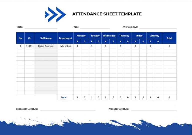 10+ Attendance Sheet Template | room surf.com