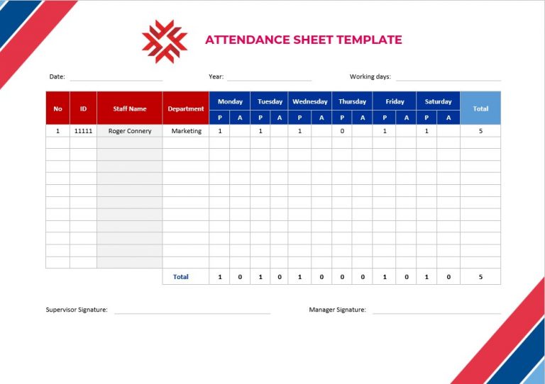10+ Attendance Sheet Template | room surf.com
