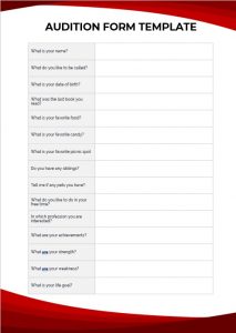 10+ Audition Form Template | room surf.com