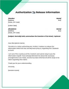 10+ Authorization to Release Information Template | room surf.com