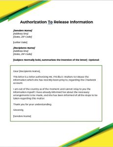 10+ Authorization to Release Information Template | room surf.com