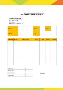 10+ Auto Repair Estimate Template | room surf.com