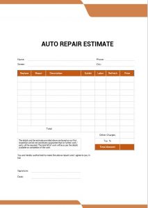10+ Auto Repair Estimate Template | room surf.com