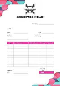 10+ Auto Repair Estimate Template | room surf.com