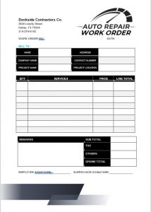 10+ Auto Repair Work Order Template | room surf.com