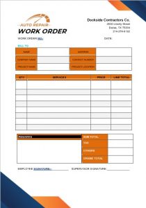 10+ Auto Repair Work Order Template | room surf.com