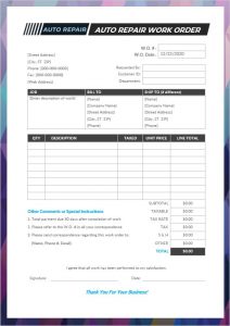 10+ Auto Repair Work Order Template | room surf.com