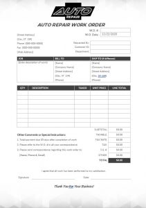 10+ Auto Repair Work Order Template | room surf.com