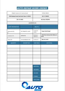 10+ Auto Repair Work Order Template | room surf.com