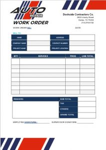 10+ Auto Repair Work Order Template | room surf.com
