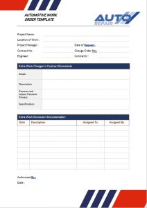 10+ Automotive Work Order Template | room surf.com