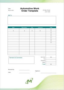 10+ Automotive Work Order Template | room surf.com