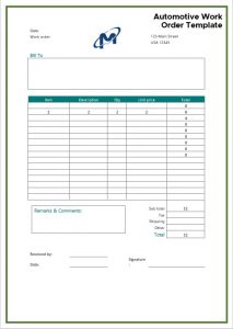 10+ Automotive Work Order Template | room surf.com