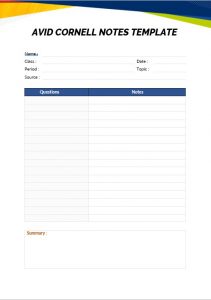 10+ Avid Cornell Notes Template | room surf.com