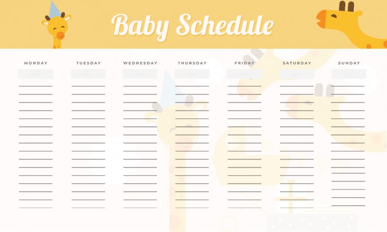 10+ Baby Schedule psd template free | room surf.com