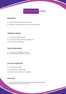 10+ Biography Outline Template | room surf.com