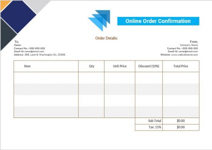 10+ Online Order Confirmation Template | room surf.com