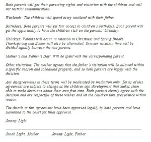 Guide To Make A Child Custody Agreement Letter With Example | room surf.com