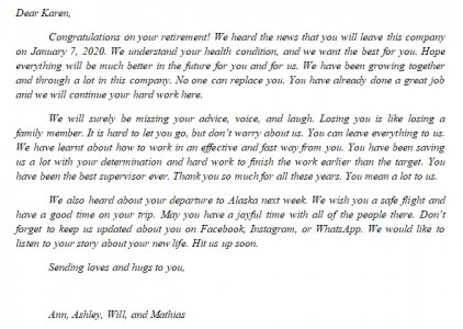 Making A Congratulations Letter On Your Retirement Letter To A Coworker ...