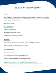 5+ Biography Book Report Template | room surf.com