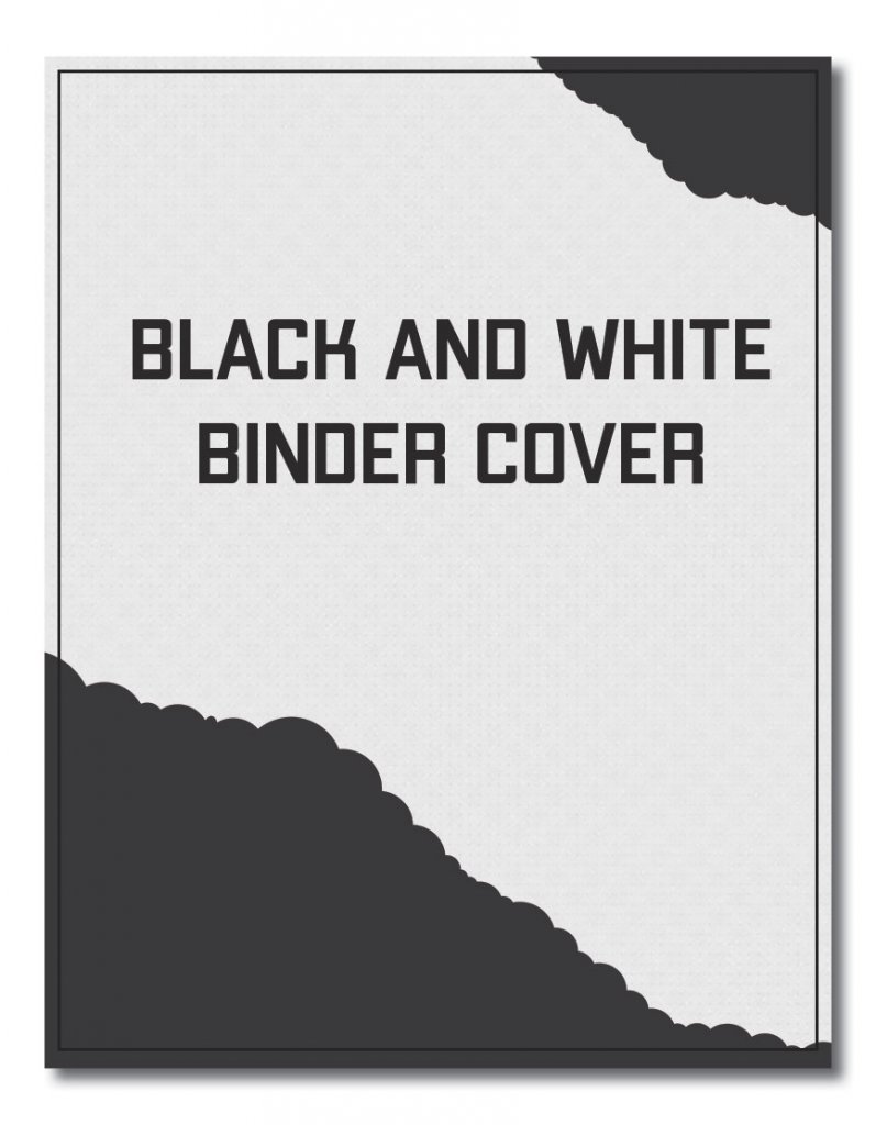 10+ Printable Black and White Binder Cover psd template free | room ...