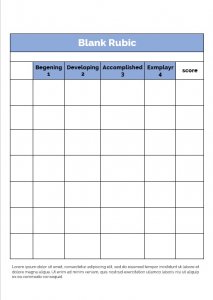 10+ Printable Blank Rubric Template | room surf.com