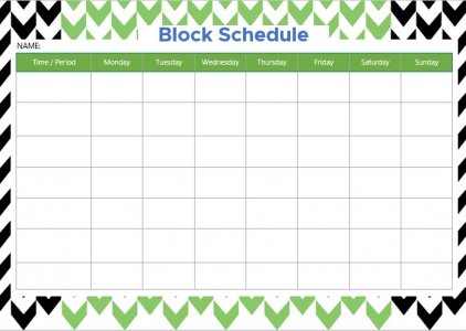 10+ Printable Block Schedule Template | room surf.com