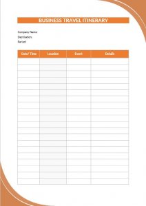 10+ Printable Business Travel Itinerary Template | room surf.com