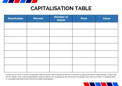 5+ Printable Capitalization Table Template | room surf.com