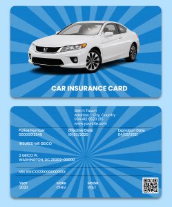 10+ Printable Car Insurance Card psd template free | room surf.com
