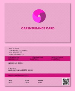 10+ Printable Car Insurance Card psd template free | room surf.com