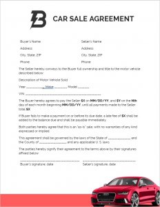 10+ Printable Car Sale Agreement Template | room surf.com