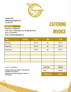10+ Printable Catering Invoice Template | room surf.com