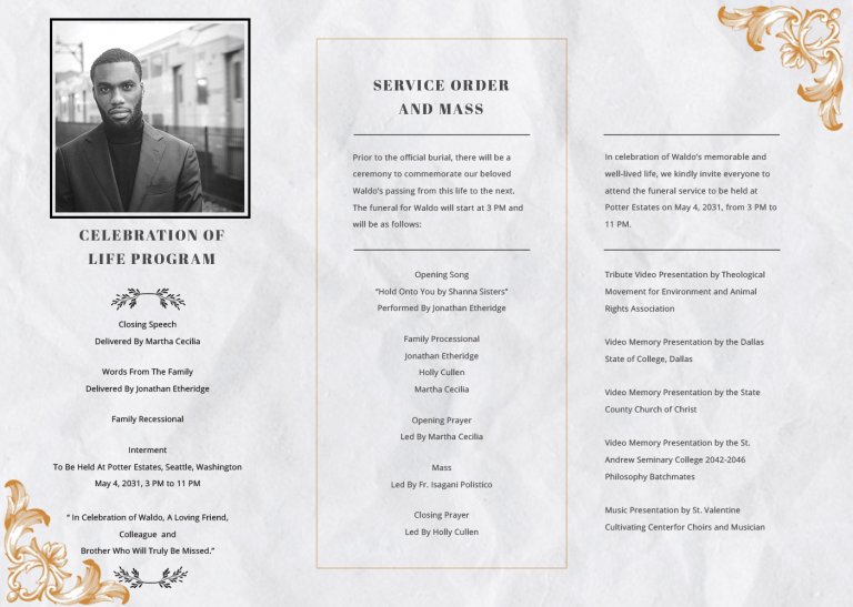 5+ Celebration of Life Program Template | room surf.com