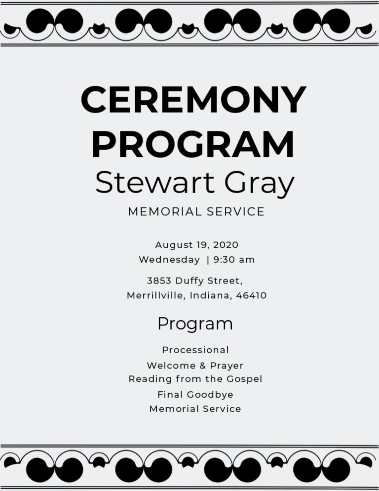 5+ Printable Ceremony Program psd template free | room surf.com
