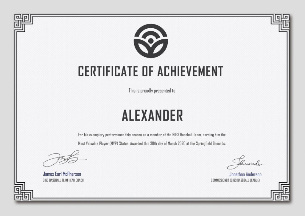 10+ Certificate of Achievement example psd design | room surf.com