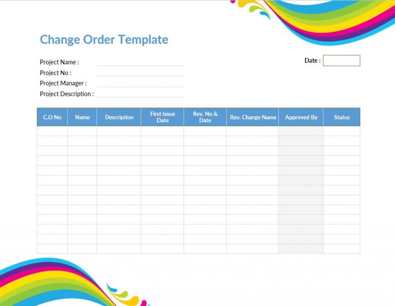 10+ Printable Change Order Template | room surf.com