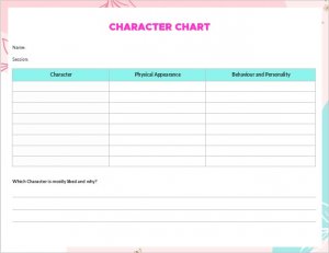5+ Character Chart Template | room surf.com