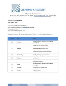 10+ Cleaning Checklist Template | room surf.com