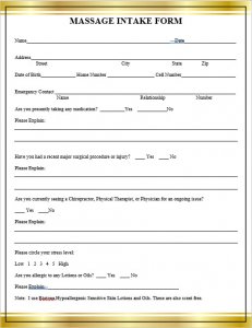 5+ Massage Intake Form Template | room surf.com