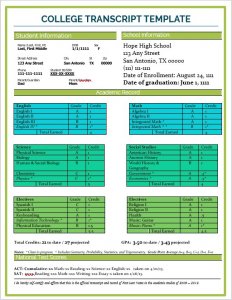 5+ College Transcript Template | room surf.com