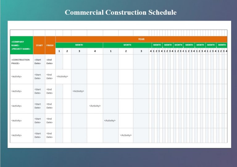 10+ Commercial Construction Schedule Template | room surf.com