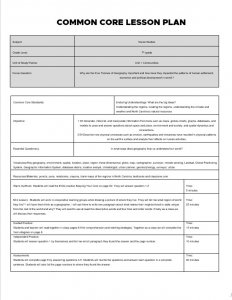 5+ Common Core Lesson Plan Template | room surf.com