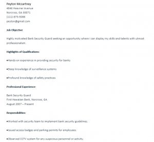10+ Security Guard Resume Template | room surf.com