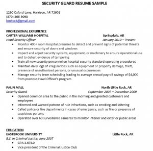 10+ Security Guard Resume Template | room surf.com