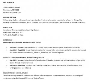 8+ High School Student Resume | room surf.com