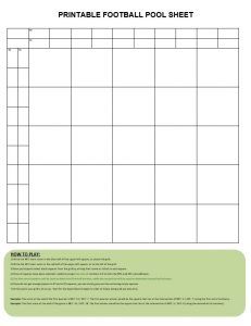 10+ Printable Football Pool Sheet and Templates | room surf.com