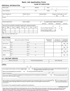 10+ Printable Generic Job Application Template for Employers | room ...