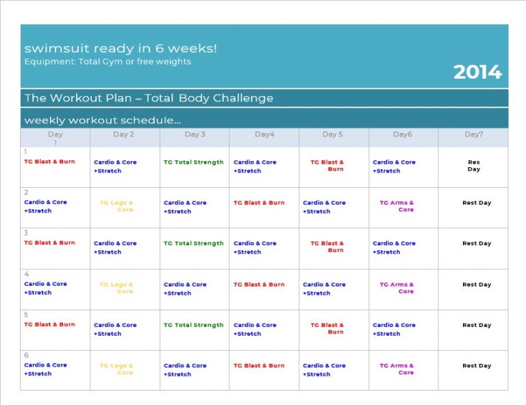10+ Printable Workout Plans Template | room surf.com
