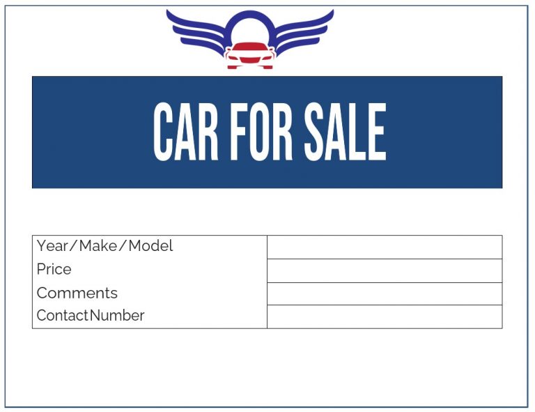 10+ Printable For Sale Sign Template for Car to Get the Buyers Faster ...